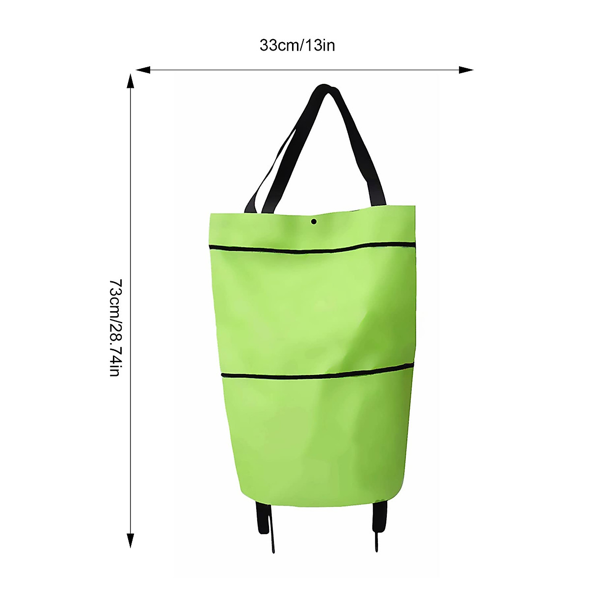 Foldable Shopping Cart, Portable Rolling Tote Shopping Bag with Wheels, Hand Pulling Utility Collapsible Grocery Bag for Picnic Trips to Buy Vegetables