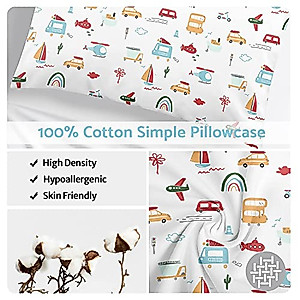 Toddler Pillow 13x18 Toddler Pillows for Sleeping with 100% Soft Breathable Cotton Pillowcase Hypoallergenic Machine Washable Small Kids Pillow Perfect for Toddler Bed, Daycare, Travel - Transport