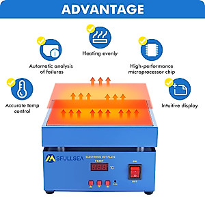 Preheat Soldering Preheating Station Welder 7.8x7.8in Hot Plate Soldering Heater Station Electric Hot Plate Preheat LCD Screen Separator Machine for Soldering Station Welder 200x200mm