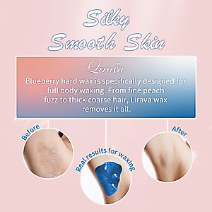 Lirava Digital Wax Warmer Kit for Hair Removal, Waxing Kit for Women Men, At Home Hard Wax Kit for Sensitive Skin Brazilian Facial Hair Body with 4 Bags Wax Beads Target All Types of Hair