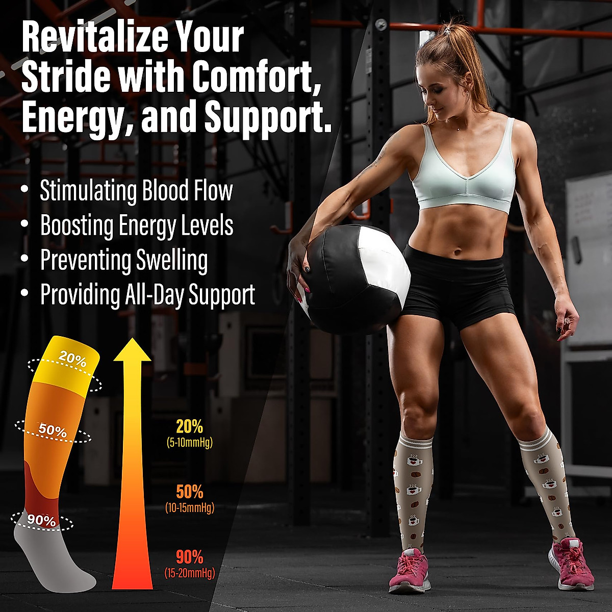 FEYHAY Copper Compression Socks (5 Pairs) 15-20 mmHg Circulation is Best Athletic & Daily for Men & Women, Running, Climbing