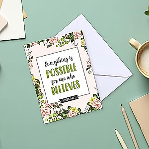 Scripture Cards - Set of 48 Boxed Bible Verse Blank Note Cards with Envelopes - Christian Greeting Cards/Inspirational Prayer Cards, 6 Designs. Christian Stationary with Bible Verses