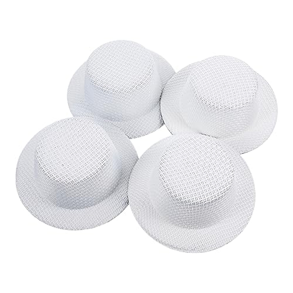 Abaodam Doll Hat 16 pcs Craft Crafts Topper Wide White Fedoras Snowmen Felt Snowman Tops Ornament - Decorative Cap Small Panama Magician Christmas Accessories Flat Decor for Miniature