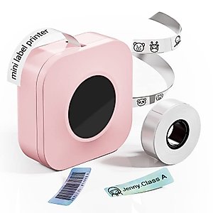 Phomemo Pink Label Maker Q30S Bluetooh Mini Label Maker Machine Portable Label Printer for Storage/Name/Document Label,Compatible with iOS Android, Pink
