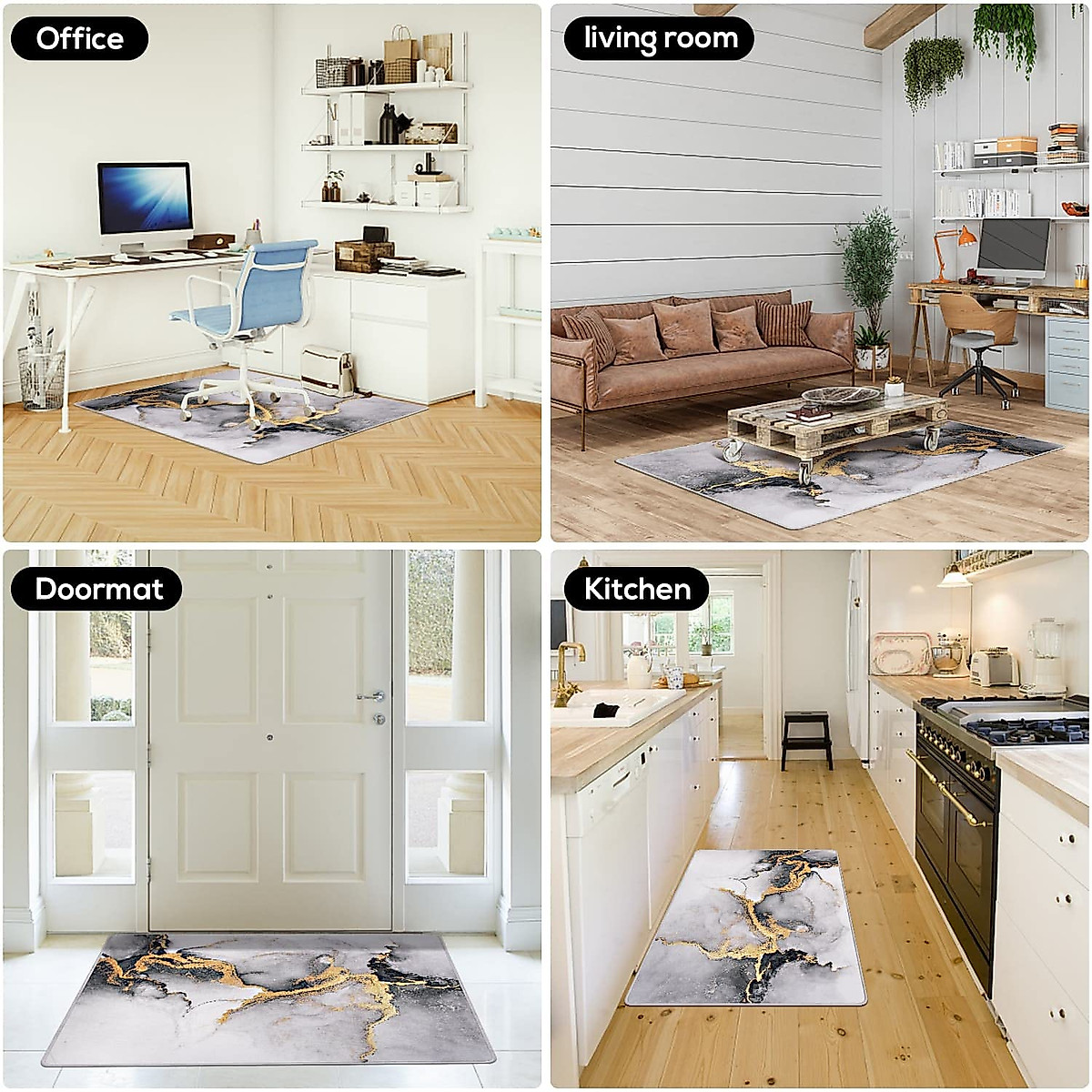 Office Chair Mat for Hardwood and Tile Floor, 36"x48" Chair Rugs Floor Protectors, Thick and Sturdy Under Desk Low-Pile Carpet for Computer Chair, Rolling Chair