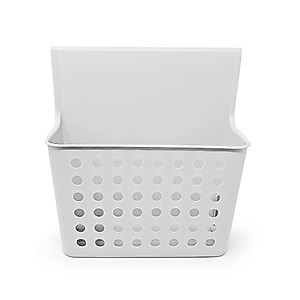 plastific Over Cabinet Kitchen Storage Organizer Holder or Basket - Hang Over Cabinet Doors in Kitchen/Pantry - Holds Bakeware, Cookbook, Cleaning Supplies (White, 13 x 25 x 26)…