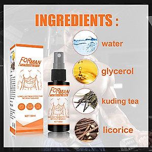 ChestFit Gynecomastia Fat Burner Spray - Chestfit Gynecomastia Heating Balm - Gynecomastia Cellulite Melting Spray - Hot Cream Cellulite Treatment - Chest Belly Fat Remove (3pcs)