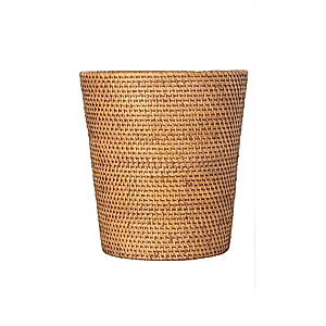 Kouboo Loma Round Rattan Paper Waste Basket (Honey-Brown)