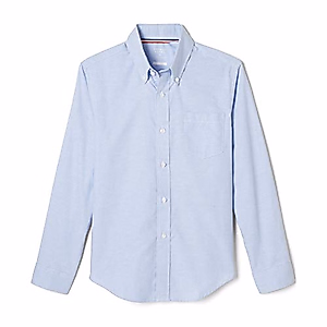 French Toast Boys Long Sleeve Oxford Shirt (Standard & Husky), Light Blue, 10