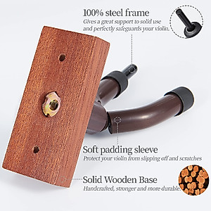 Violin Wall Mount,Violin Hanger - Mahogany Wood Violin Viola Hanger