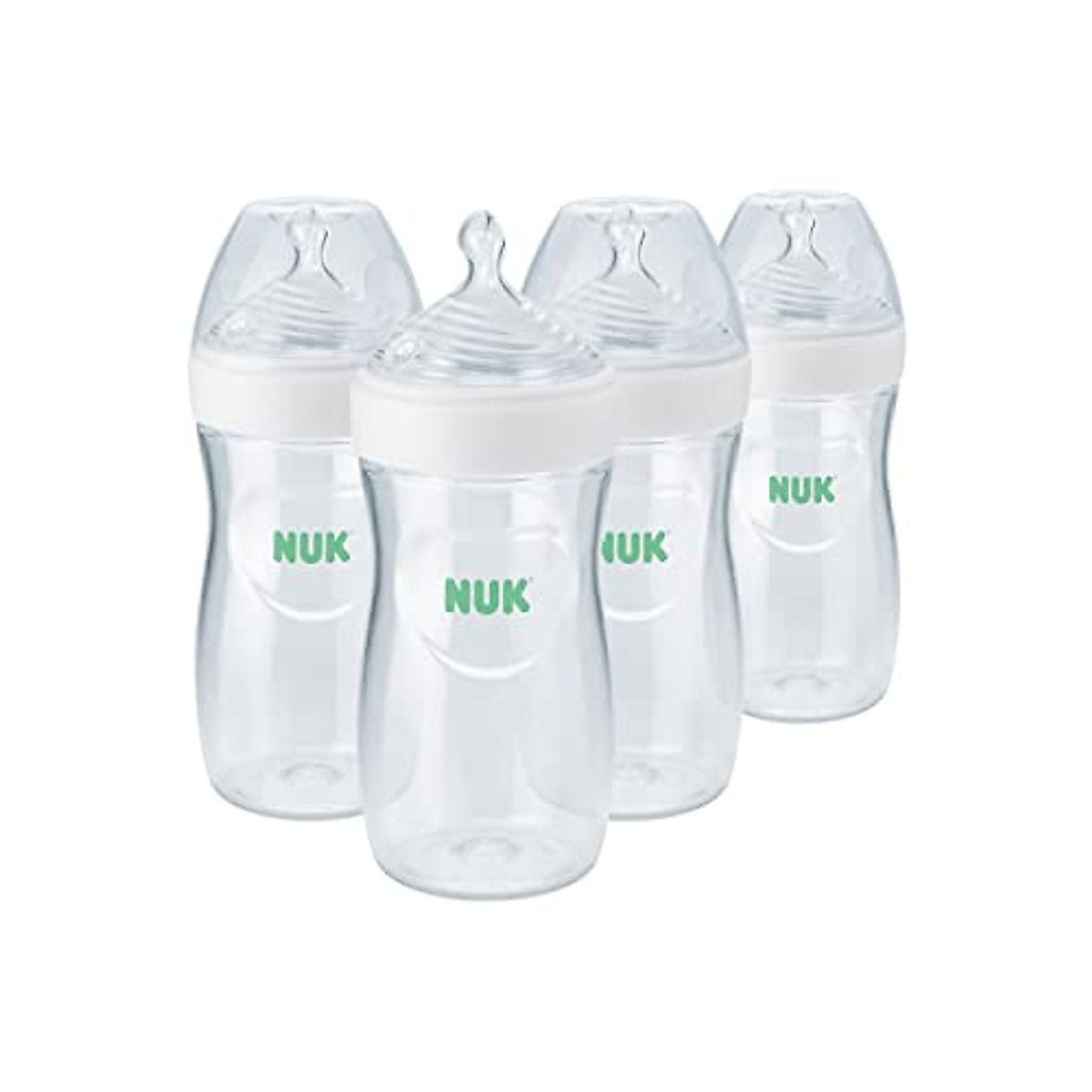 NUK Simply Natural Bottle with SafeTemp, Neutral, 9 Oz, 4 Count