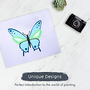 Pink Picasso Kits Paint by Number for Kids Ages 8-12 | DIY Beginner Kids Craft Kit Acrylic Paint Canvas Painting Art Kits & Wall Decor as Seen On Shark Tank | (Butterfly) 8x10-Paint Kit Set