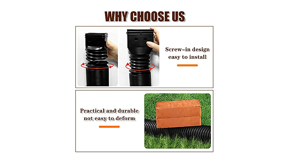 Retractable Rain Gutter Drain Extender - Prevent Flooding