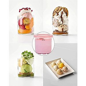 GOHOHOF Ice Cream Pint Containers for Ninja Creami Pints and Lids - 4 Pack Extra Replacement Pints for Ninja Creami NC301, NC300, CN301CO, CN305A NC301Series 7-in-1 Ice Cream Maker Colored Lids