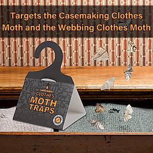 Sancodee 16 Pack Clothes Moth Traps with Natural Pheromones, Hanging Glue Trap Clothing Moth Prevention Trap, Moth Trap Sticky Boards for Closets Kill Case-Bearing Webbing Moths