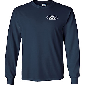 Fair Game Shelby Cobra Ford Long Sleeve Shirt Mustang White Carroll Snake Silhouette Logo-Navy-Medium