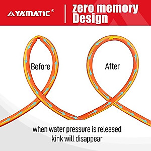 YAMATIC Heavy Duty Garden Hose 5/8 in x 50 ft, Ultra Flexible Water Hose, Drinking Water Safe, All-weather, Lightweight, Burst 600 PSI