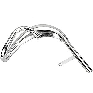 FVRITO Performance Chrome Exhaust Muffler Expansion Chamber Pipe Silencer Gasket for 2 Stroke 50cc 66cc 80cc 100cc Engine Gas Motorized Bicycle Motor Bike Silver