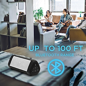 OontZ Ultra Bluetooth Speaker, Portable Wireless Speaker, 14 Watts, Up To 100 Ft Bluetooth Range, IPX7 Waterproof Speaker (Black with White Grille)