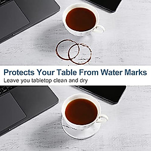 Absorbent Coasters for Drinks ,Ceramic Coaster Set of 6 with Holder, Durable Cup Coaster for Coffee Table with Cork Base for Table Protection, Housewarming Birthday Gifts, Home Decor (White Marble)