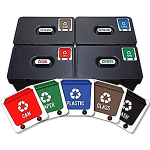 Haberdashery Online 6 Stickers for Recycling. Adhesive Vinyl Pack 6 Labels. (XS)