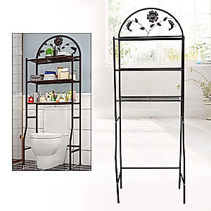 Gdrasuya10 3-Tier Over The Toilet Storage Rack Bathroom Organizer Shelf Space Saver,Bathroom Storage Over The Toilet Black