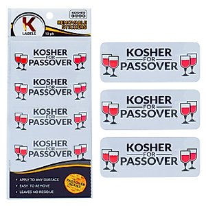 Passover Labels 10 Pack - Kosher for Passover Cabinet, Closet and Pantry Stickers - Pesach Seder and Kitchen Accessories by The Kosher Cook