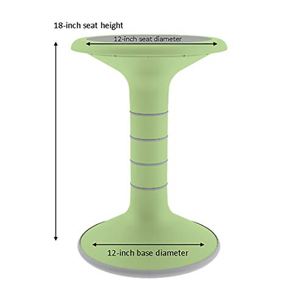 Learniture Active Motion Stool Flexible Seating for School Classroom, Office or Home - 18" Seat Height - Green Apple (LNT-NUS450-GA-SO)