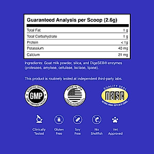 Wonder Paws Premium Goat Milk Powder for Dogs –- Goat Milk for Dogs to Support Digestion, Immune Health & Allergies – Goat’s Milk with Probiotics for Dogs of All Ages, Sizes & Breeds – 8.25 oz