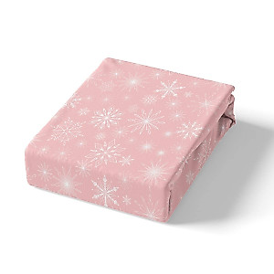 Erosebridal Pink Christmas Duvet Cover Queen Girly Romantic Snowflake Bed Sets Princess Winter Comforter Cover Girls Modern Style Bedding Set Bedroom Decor Pink Floral Bedding Set & 2 Pillowcases