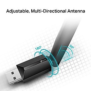 TP-Link Archer T2U Plus AC600 High Gain Dualband USB WLAN Adapter with 5dBi Antenna (up to 433 Mbit/s to 5GHz and 200 Mbit/s to 2.4GHz, Compatible with Windows 10/8.1/8/7 / XP and Mac OS X)