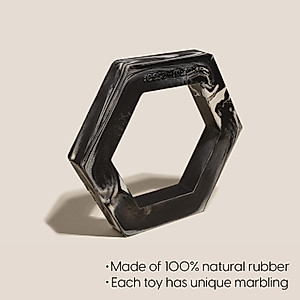 Reese+Murphy Marble Hexagon Dog Chew Toy - Large Dog Toy - Dog Toys for Small Medium Large Breed - Teething Toys for Dogs - Puppy Chew Toys