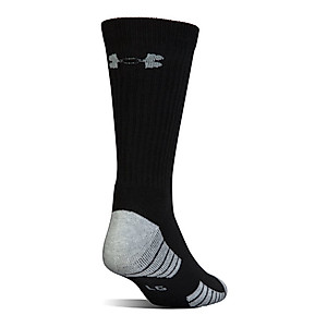 Under Armour Youth Heatgear Tech Crew Socks, 3-Pairs, Black, X-Small