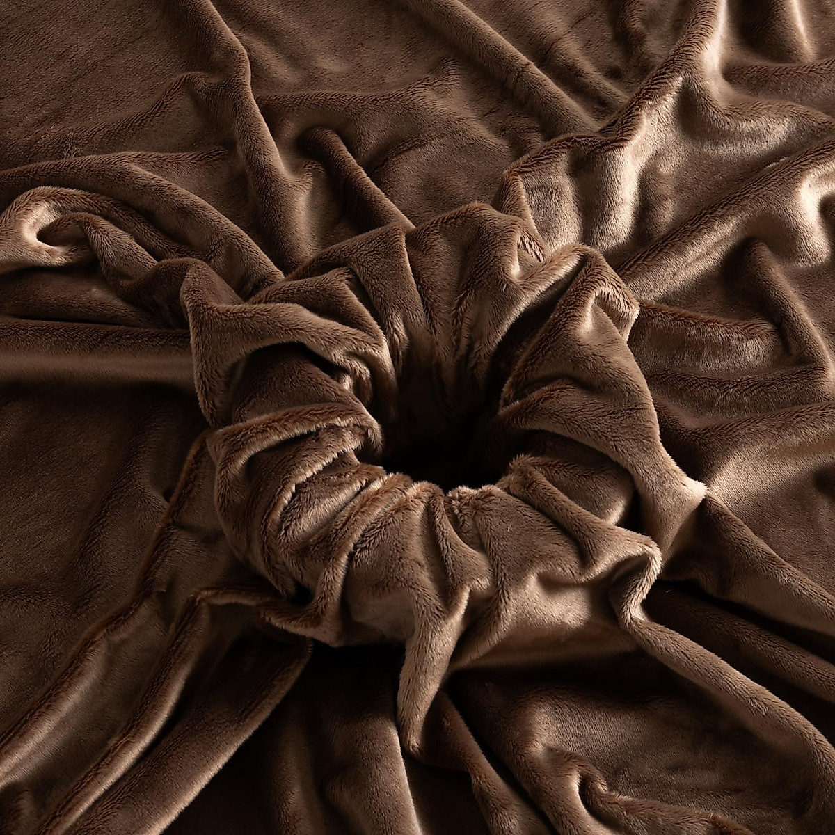 Qidkeo Minky Fabric by The Yard for Pillows, Toys, Garments, Baby Products, and Blankets 60"Wide(Brown,1Yard)