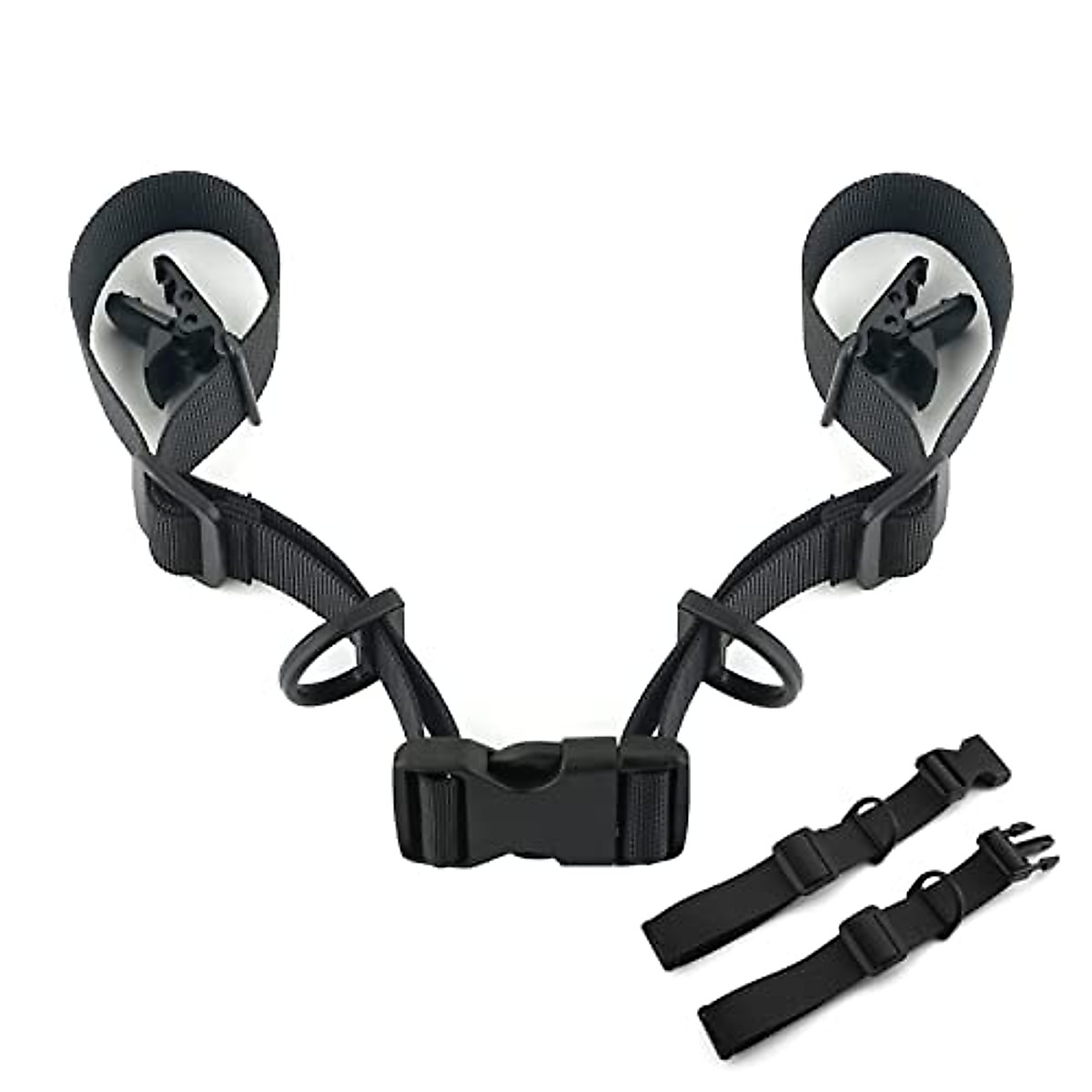 Ikerall Sternum Strap Backpack 3-pack,Adjustable Chest Strap with Emergency Whistle Buckle Suitable for Universal Outdoor Fabric Backpack Straps(Black)