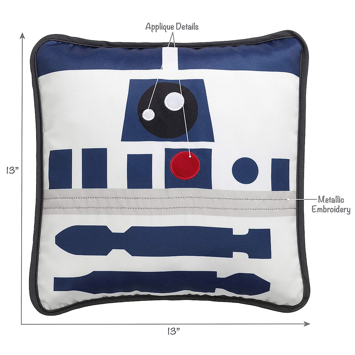 Lambs & Ivy Star Wars Signature R2D2 White/Blue Decorative Throw Pillow