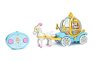 Jada Toys Disney Princess Cinderella Horse-Drawn Carriage RC Radio Control Vehicle, Toys for Kids