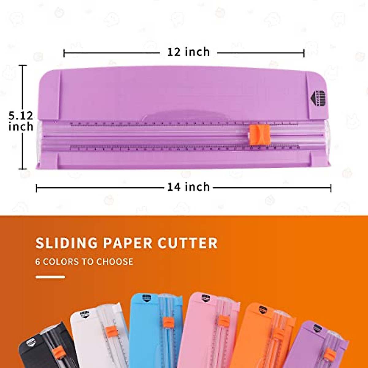 ZEQUAN Small Purple A4 Paper Trimmer, Portable Paper Cutter for Label, Origami, Card, Photo, Coupon, Scrapbook, Cardstock, Laminated Paper, and Craft Project