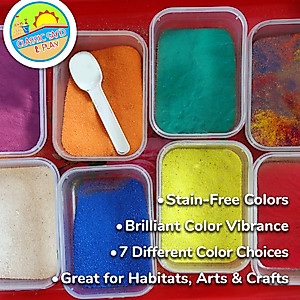 Classic Sand and Play Colored Play Sand Multipack, 6 Pack of 2.5 lb. Bags, Fun for Building, Sandbox, Therapy Tables, Arts and Crafts Use, Stimulate Sensory Skills, Stainless Color