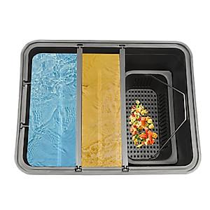 35L Upper Inlet Commercial Grease Trap, 7-stage Filtration 555Gal/h Under Sink Grease Trap, Plastic Grease Trap Under Sink for Restaurant Cafe, Waste Water Oil-water Separator