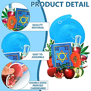 Newwiee 38 Pcs Happy Sukkot Hanging Swirls Sukkot Banners Sukkot Hanging Decorations Sukkot Glitter Foil Ceiling Swirls Streams Sukkah Decorations for Jewish Holiday