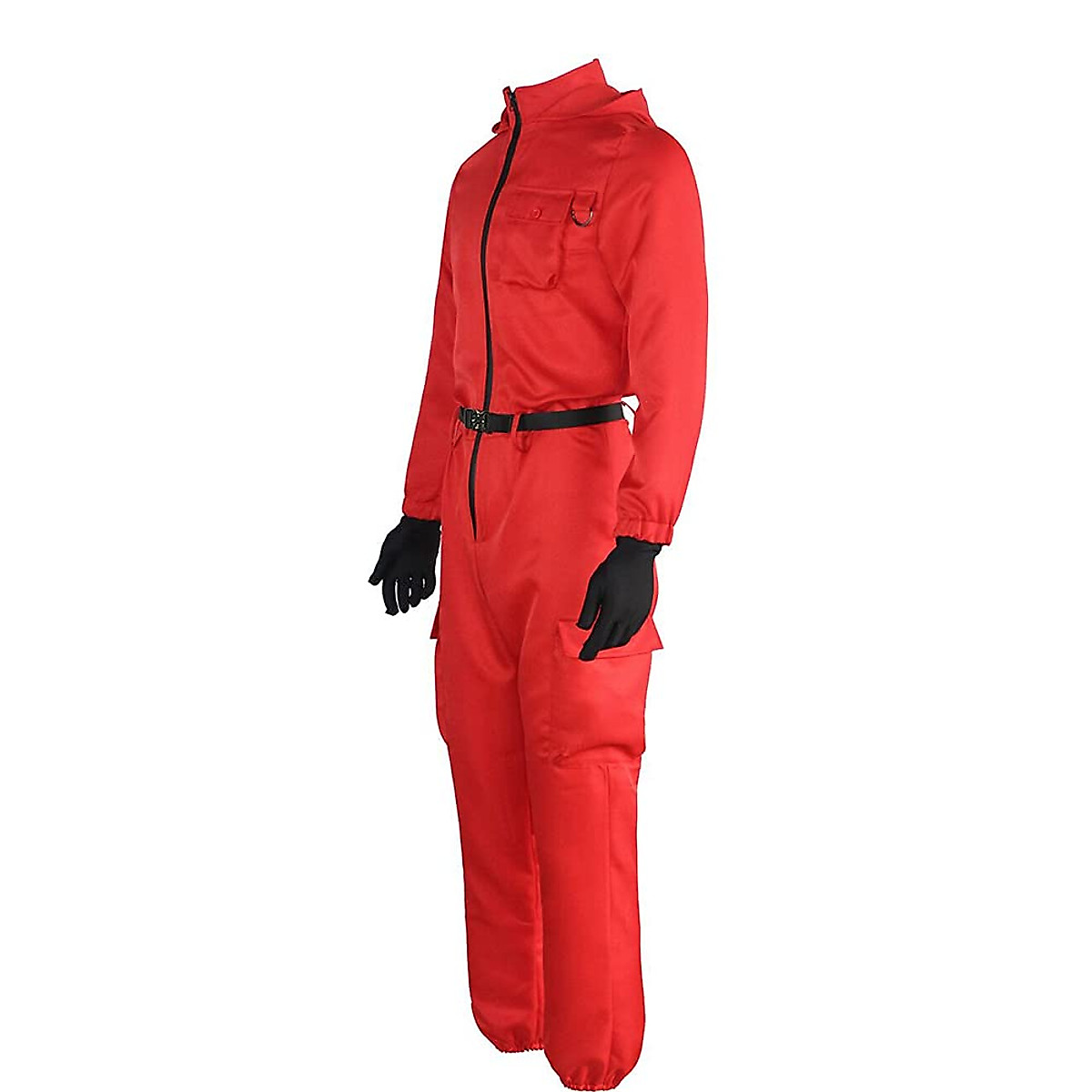 Men Red Jumpsuit Cosplay Costumes Red Suit Adult Outfit Halloween (Jumpsuit Suit, Large)