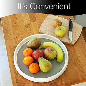 RUAFOX 12” Lazy Susan Turntable Non- Skid Revolving Organizer - Kitchen Pantry Revolving Space Tidy – Keeps Produce, Condiments, Spices and More, Organized (Pack of 5)