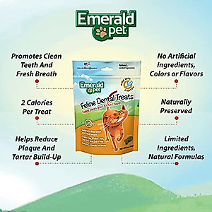 Feline Dental Treats — Tasty and Crunchy Cat Dental Treats Grain Free — Natural Dental Treats to Clean Cat Teeth, Freshen Cat Breath, and Reduce Plaque and Tartar Buildup — Chicken Treats, 3 oz