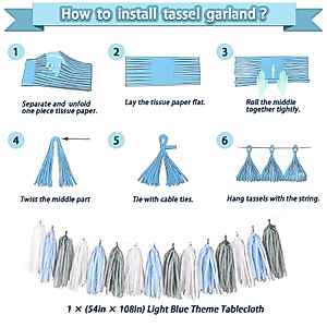 277 Pcs Baby Shower Decorations For Boy, Elephant Boy Baby Shower Decorations Kits - Disposable Dinnerware Set With Blue Elephant (25 Guest), "BABY BOY" Banner, Balloon, Sash, Cake Topper (BLUE)