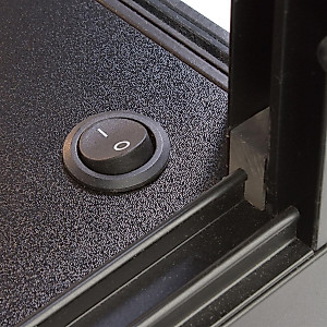 Displays2go 72 Inch Glass Display Case, Four LED Side Lights, Lockable, Ships Assembled - Black (IAPCT72LED)