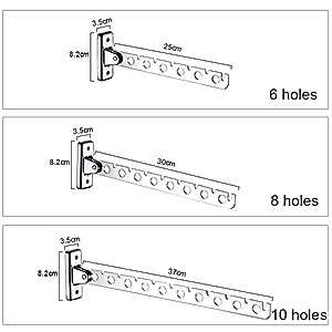 Stainless Steel Wall Mounted Clothes Hanger Clothes Rack Warrobe Organizer Drying Rack Clothes Hanger(8 Holes)