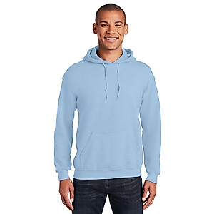 Hooded Pullover Sweat Shirt Heavy Blend 50/50 7.75 oz. by Gildan (Style# 18500) (Large, Light Blue)