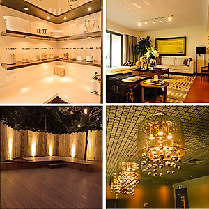 MR16 Halogen Bulb 20W Dimmable 12V GU5.3 Bi Pin Base Spotlight with Long Lifespan, 2700K Warm White MR16 Bulbs with Clear Glass Cover for Landscape, Track Lights, Fiber Optics, Desk Lamps, 6 Pack