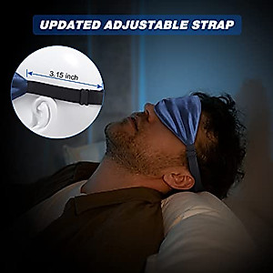 Alaska Bear Organic Mulberry Silk Sleep Mask Luxury and Lustrous Eye Cover for Sleeping, Gift Ready Packaging (Twilight Blue)
